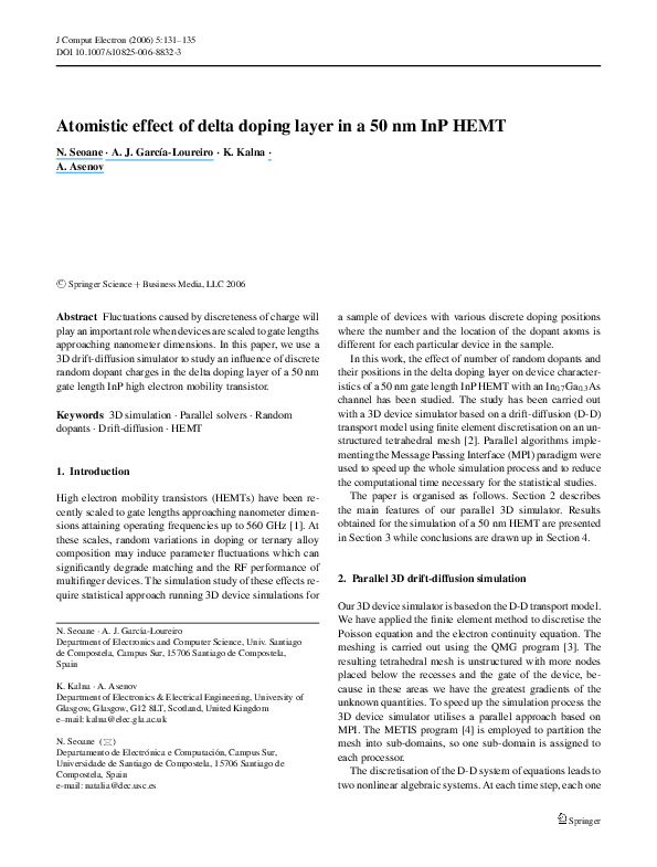 (PDF) Atomistic effect of delta doping layer in a 50 nm InP HEMT