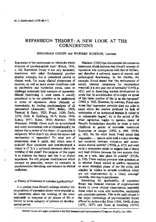 (PDF) Repression theory: A new look at the cornerstone