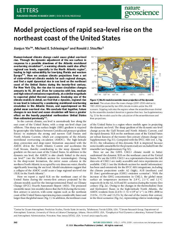 (PDF) Model projections of rapid sea-level rise on the northeast coast ...