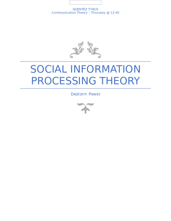 (DOC) Social information processing theory