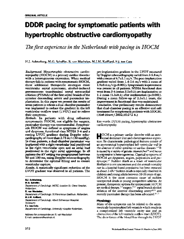 (PDF) DDDR pacing for symptomatic patients with hypertrophic ...