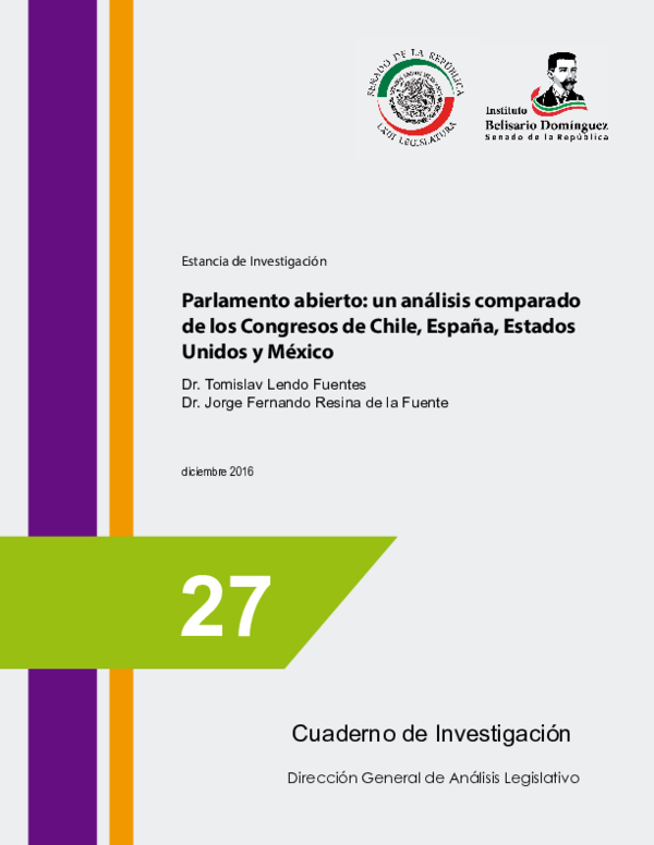 Pdf Parlamento Abierto Un Análisis Comparado De Los Congresos De
