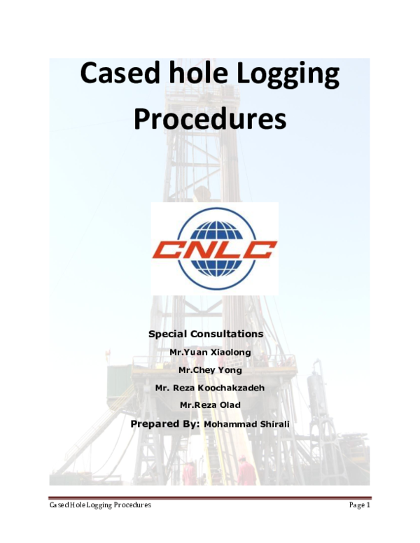 (PDF) Cased Hole Logging Procedures Special Consultations