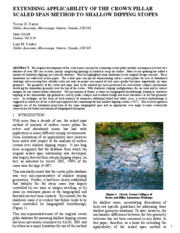 (PDF) Extending Applicability of the Crown Pillar Scaled Span Method to ...