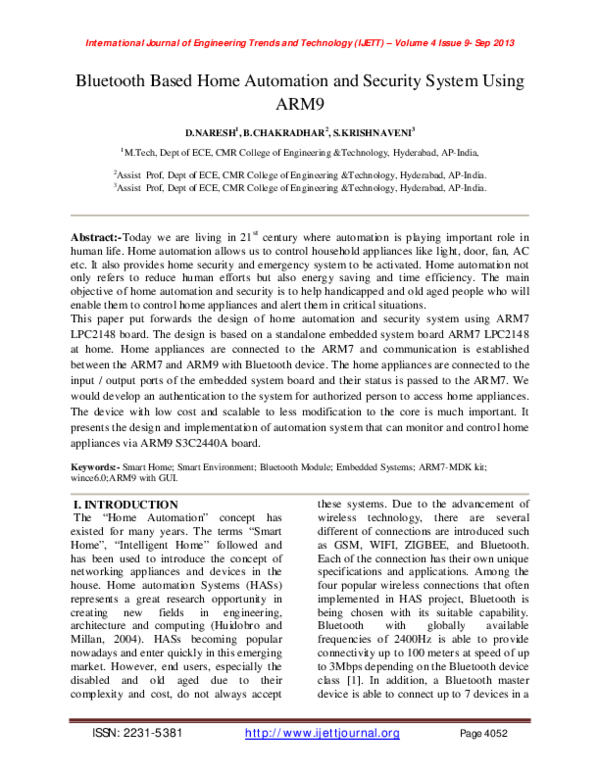 (PDF) Bluetooth controlled electronics home appliance