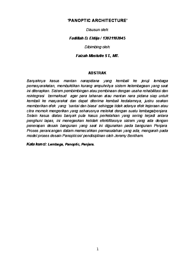 (DOC) 'PANOPTIC ARCHITECTURE'