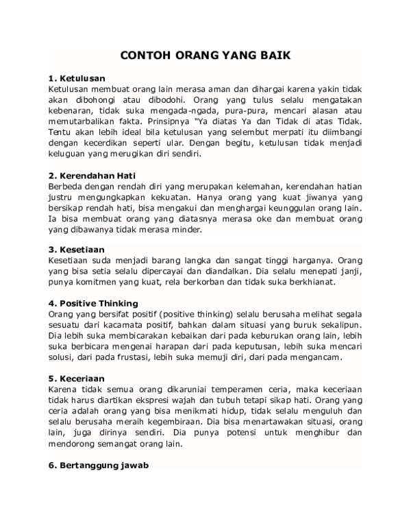 (DOC) CONTOH ORANG YANG BAIK