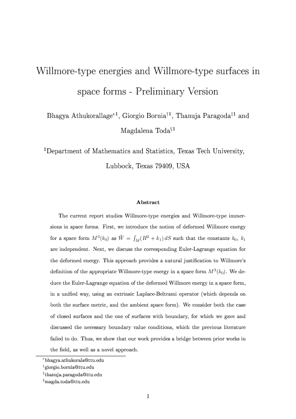 (PDF) Willmore-type energies and Willmore-type surfaces in space forms ...