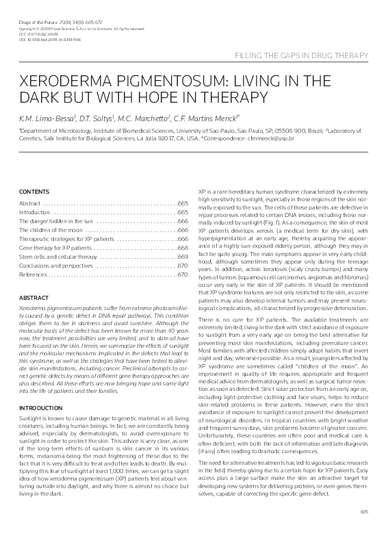 (PDF) Xeroderma Pigmentosum: Living in the Dark but with Hope in Therapy