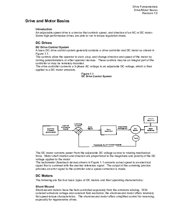 (PDF) Drive and Motor Basics