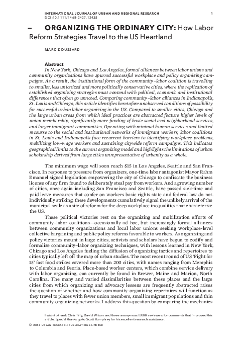 (PDF) Organizing the Ordinary City