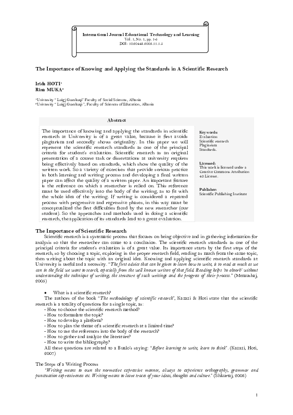 (PDF) The Importance of Knowing and Applying the Standards in A ...