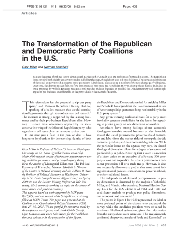 (PDF) The Transformation of the Republican and Democratic Party ...