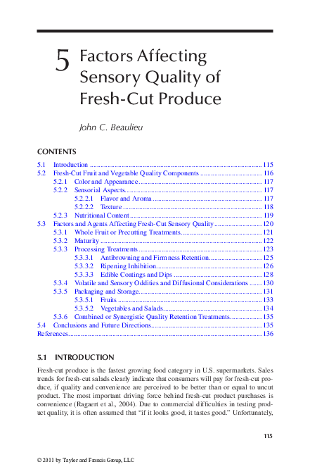 (PDF) Factors Affecting Sensory Quality of Fresh-Cut Produce