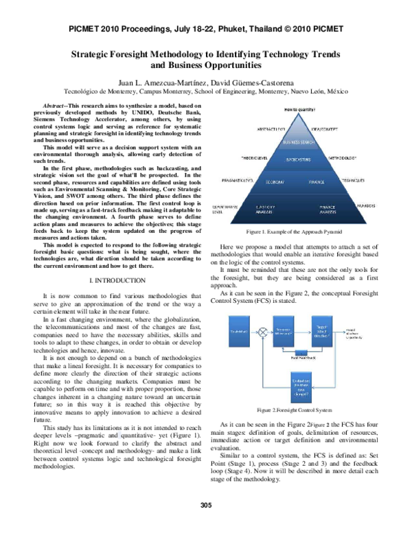 (PDF) Strategic Foresight Methodology to Identifying Technology Trends and Business Opportunities