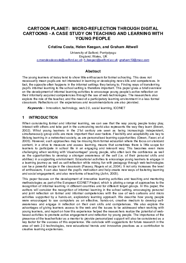 (PDF) Cartoon planet: Micro-reflection through digital cartoons-a case ...