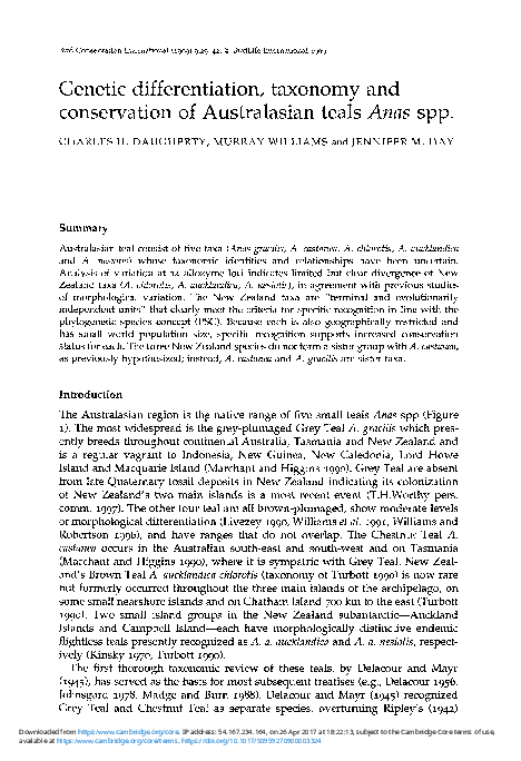 (PDF) Genetic differentiation, taxonomy and conservation of ...