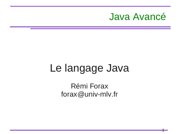 (PDF) Le langage Java