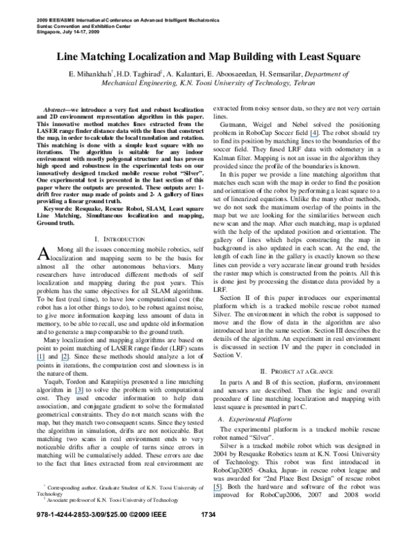 (PDF) Line matching localization and map building with least square