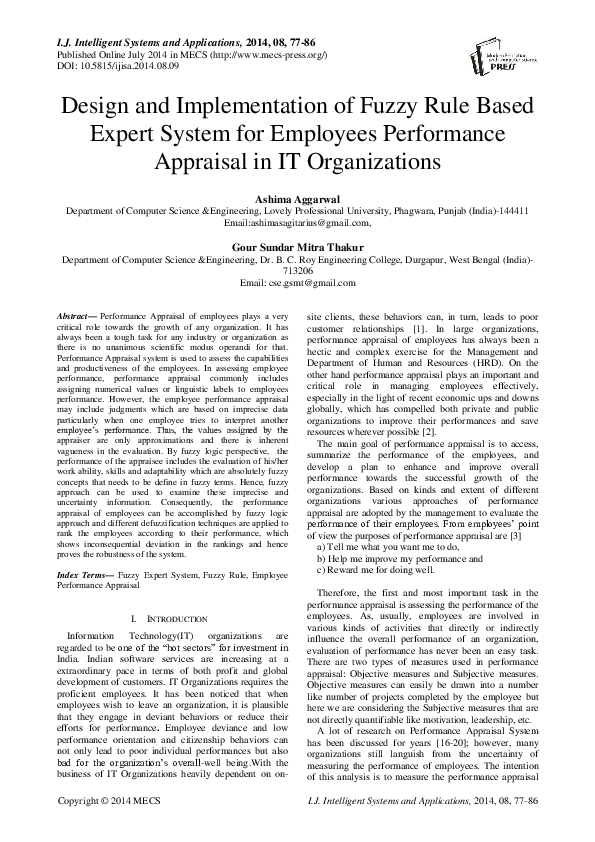 Pdf Design And Implementation Of Fuzzy Rule Based Expert System For