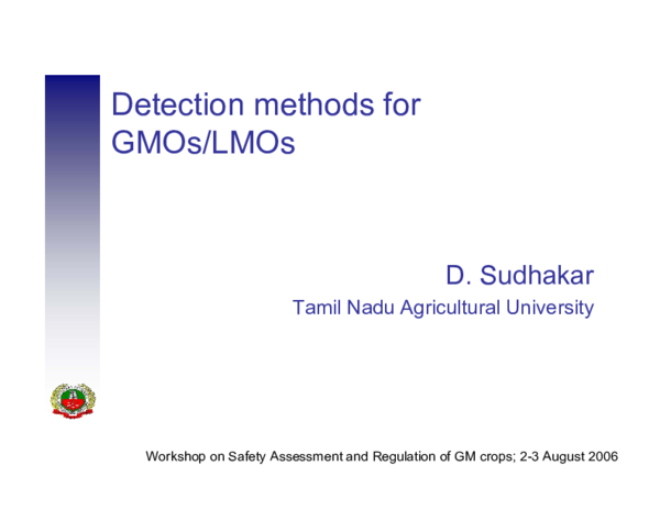 (PDF) Detection methods for GMOs/LMOs