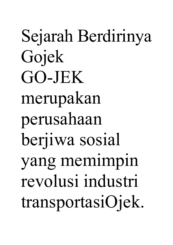 (DOC) Sejarah Berdirinya Gojek
