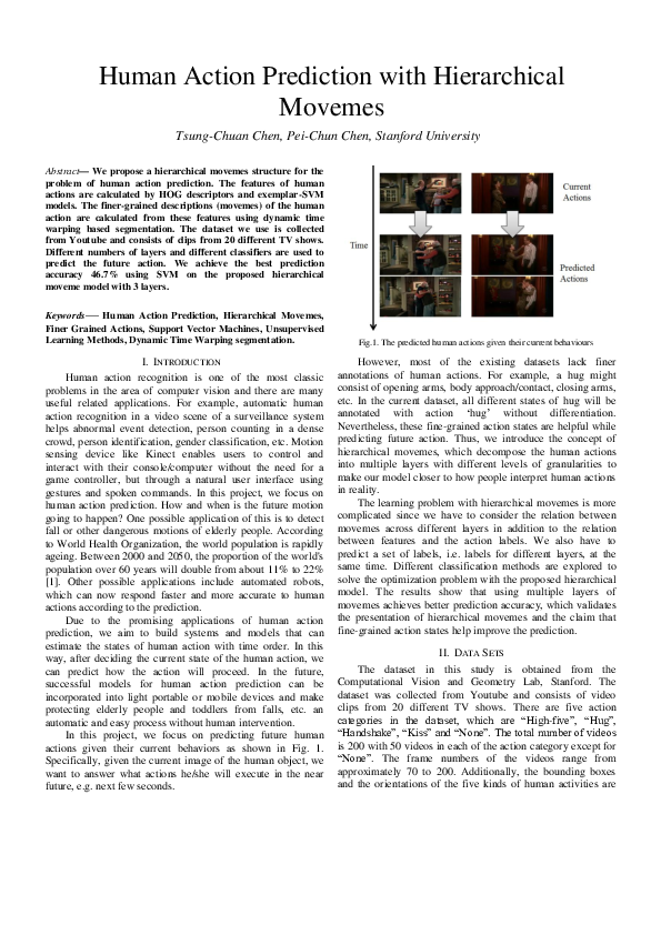 (PDF) Human Action Prediction with Hierarchical Movemes