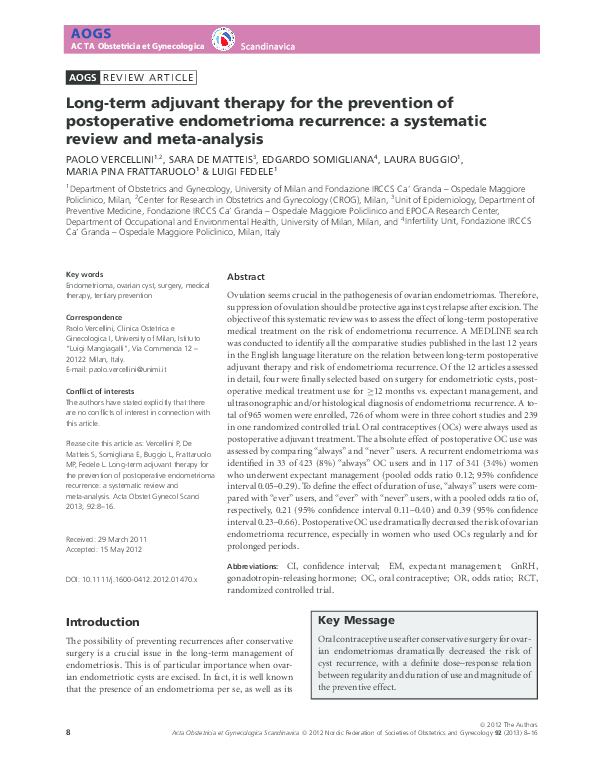 (PDF) Long-term adjuvant therapy for the prevention of postoperative ...