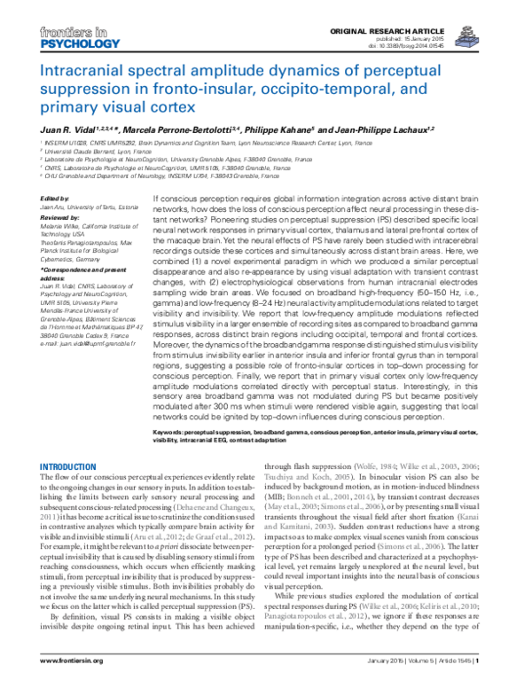 (PDF) Intracranial spectral amplitude dynamics of perceptual suppression in fronto-insular ...