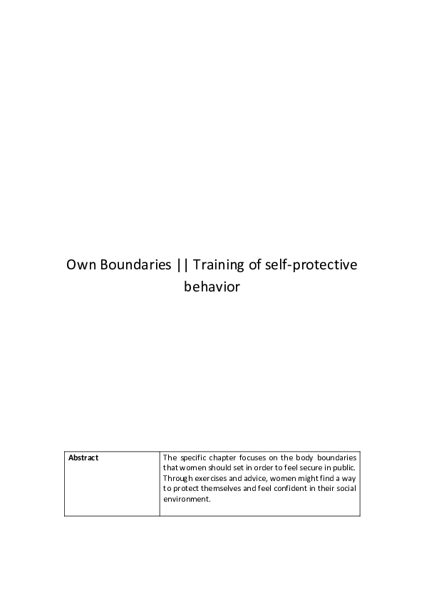 (PDF) Own Boundaries || Training of self-protective behavior