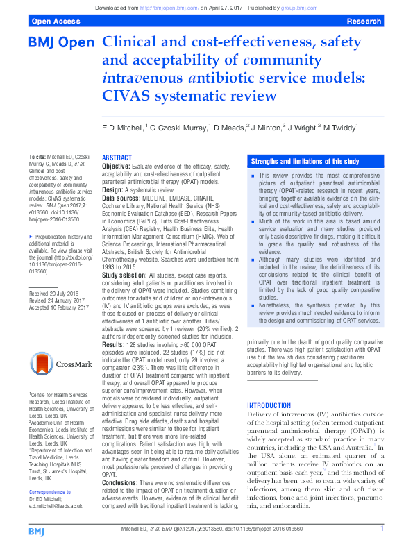 (PDF) Clinical and cost-effectiveness, safety and acceptability of ...