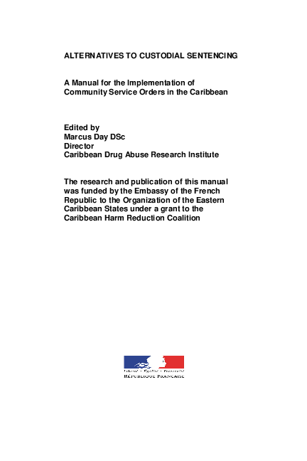 (PDF) ALTERNATIVES TO CUSTODIAL SENTENCING A Manual for the ...