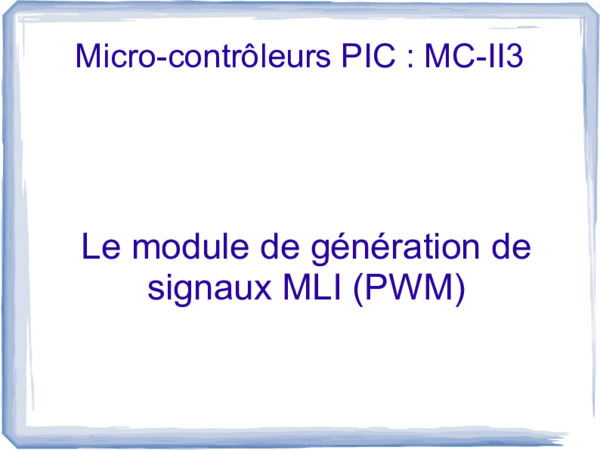 (PDF) Le module de génération de signaux MLI (PWM