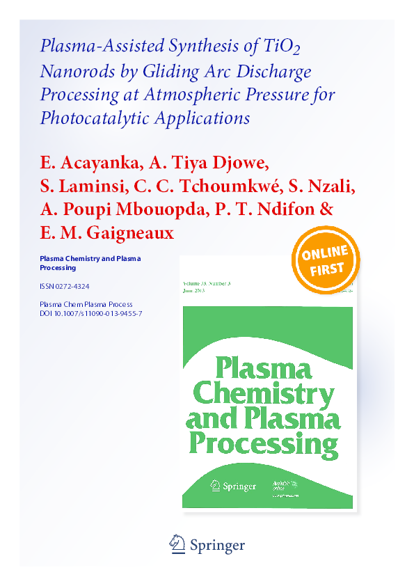(PDF) Plasma-Assisted Synthesis of TiO2 Nanorods by Gliding Arc Discharge Processing at ...