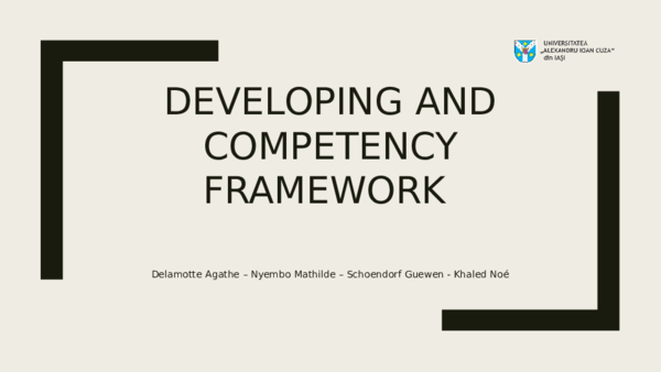 (PPT) Developing and competency framework