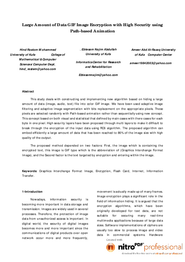 (PDF) Large Amount of Data GIF Image Encryption with High Security ...