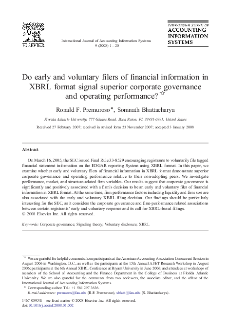 (PDF) Do early and voluntary filers of financial information in XBRL ...