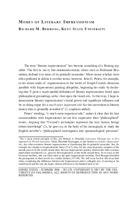 (PDF) Literary Impressionism 2