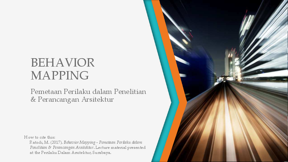 (PDF) BEHAVIOR MAPPING-PEMETAAN PERILAKU DALAM PENELITIAN DAN ...