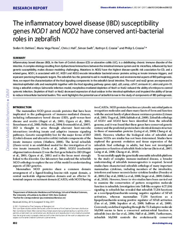 (PDF) The inflammatory bowel disease (IBD) susceptibility genes NOD1 ...