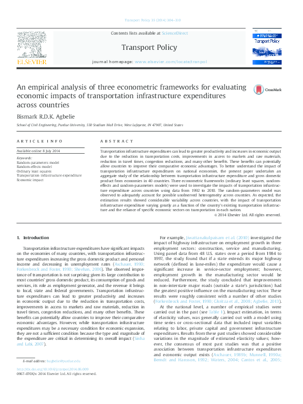 Pdf An Empirical Analysis Of Three Econometric Frameworks For