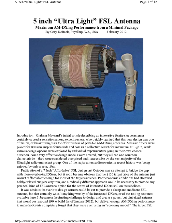 (PDF) 5 inch " Ultra Light " FSL Antenna Maximum AM-DXing Performance ...