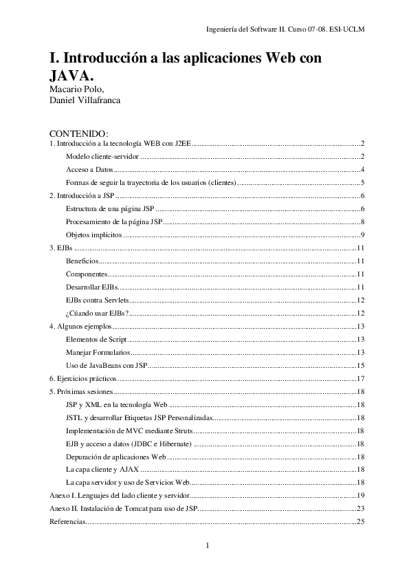 (PDF) I. Introducción a las aplicaciones Web con JAVA