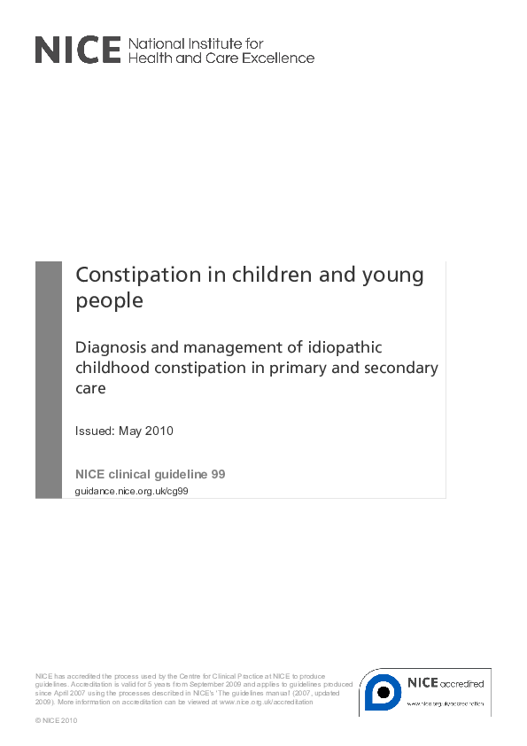 (PDF) Constipation in children and young people Contents