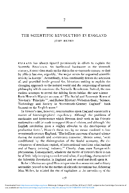 (PDF) THE SCIENTIFIC REVOLUTION IN ENGLAND