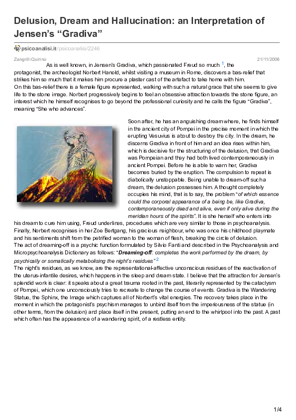 (PDF) Delusion Dream and Hallucination an Interpretation of Jensens Gradiva