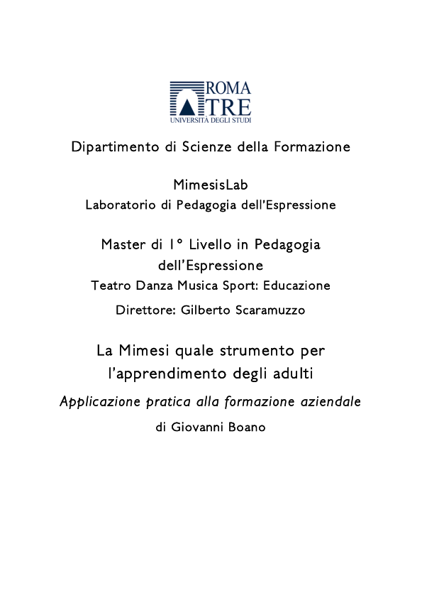 (PDF) La Mimesi quale strumento per l’apprendimento degli adulti ...