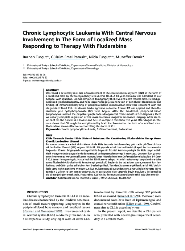 (PDF) CLL with CNS Involvement: Two Cases Review
