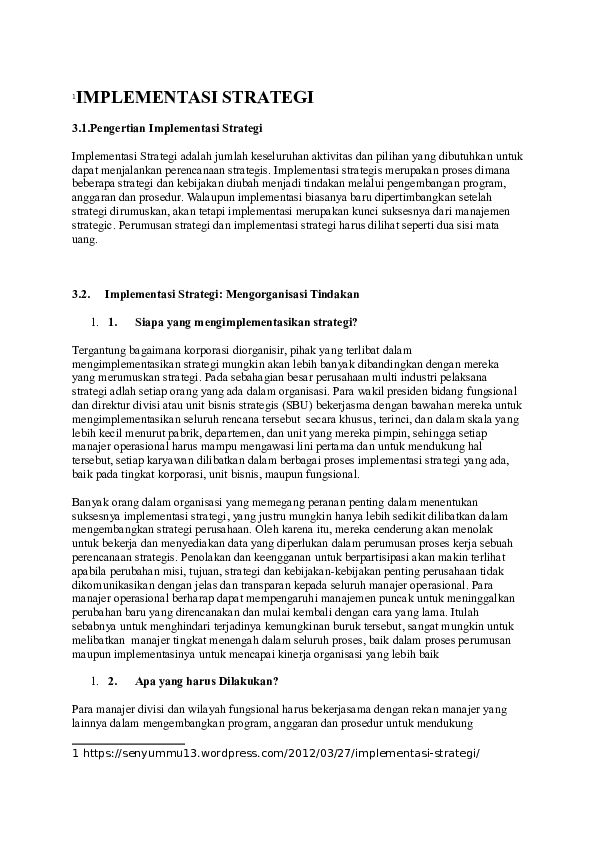 (DOC) IMPLEMENTASI STRATEGI