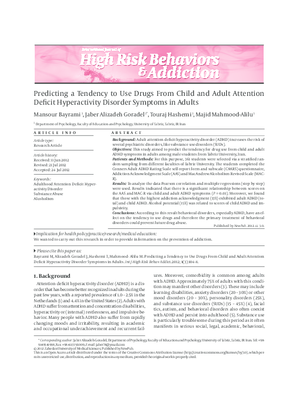 (PDF) Predicting a Tendency to Use Drugs From Child and Adult Attention ...